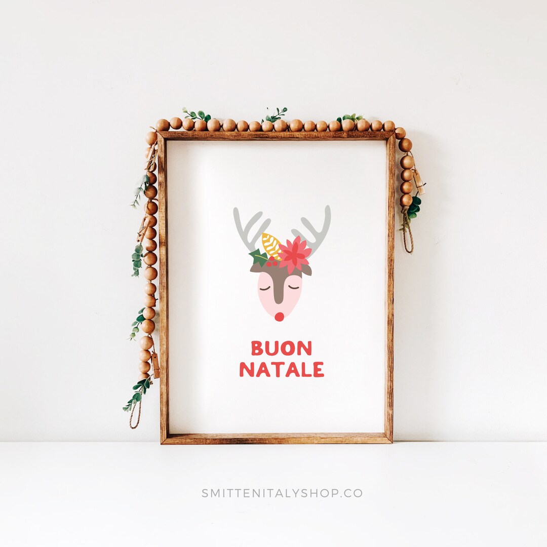 Cute Italian Christmas Buon Natale Poster Gift for Italy Lover, Pastel ...