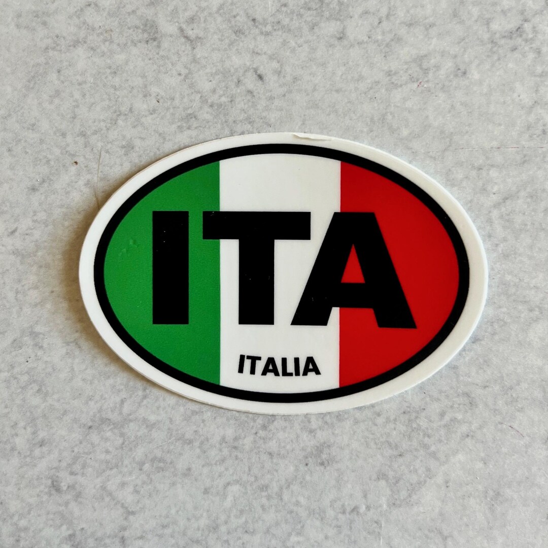 Italian Flag Sticker Gift for Italy Lover, Italy Country Code Oval ...