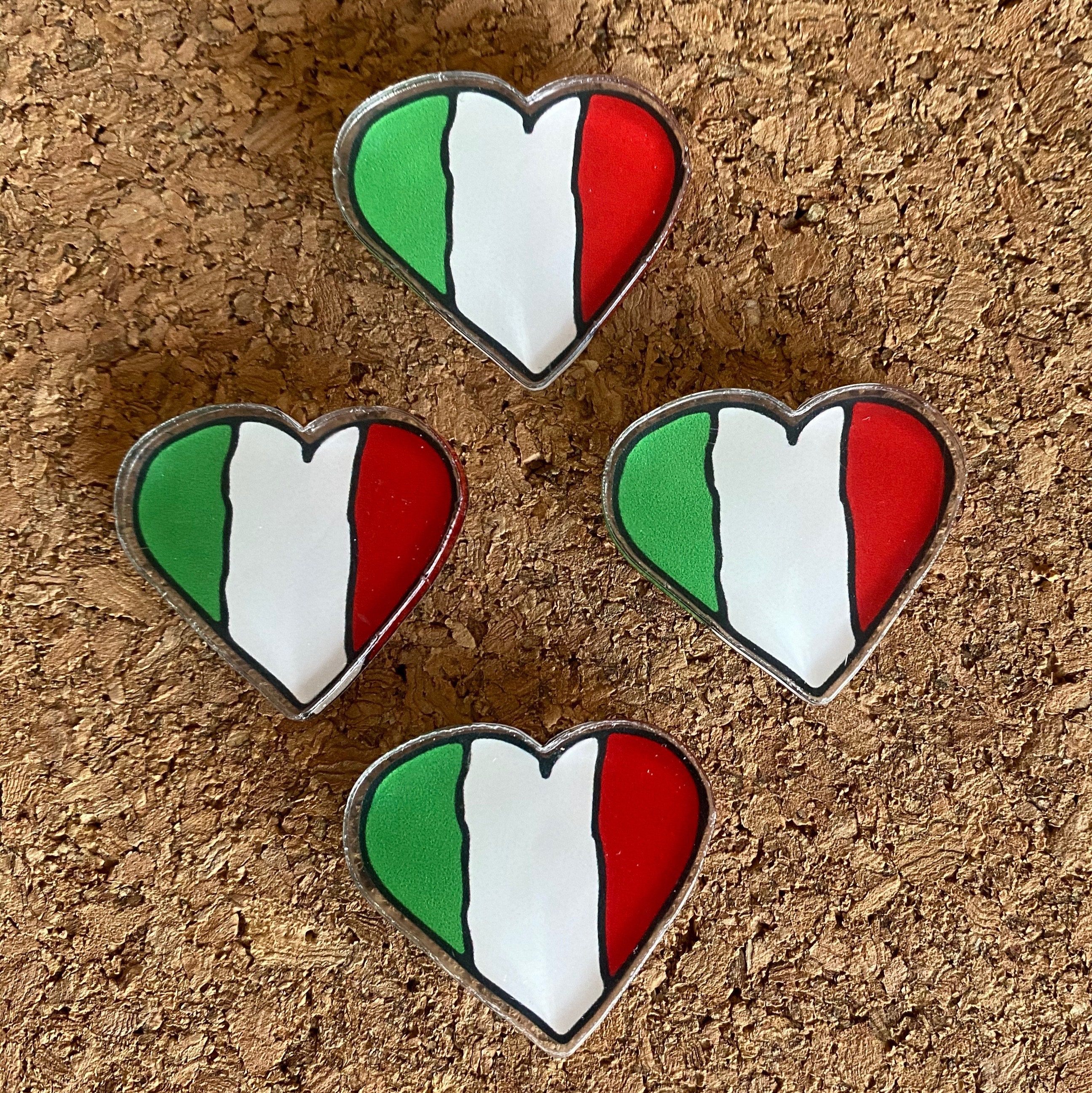 Italian Flag Heart Pin: Italy Lover Acrylic Lapel Pin Colorful Gift for ...
