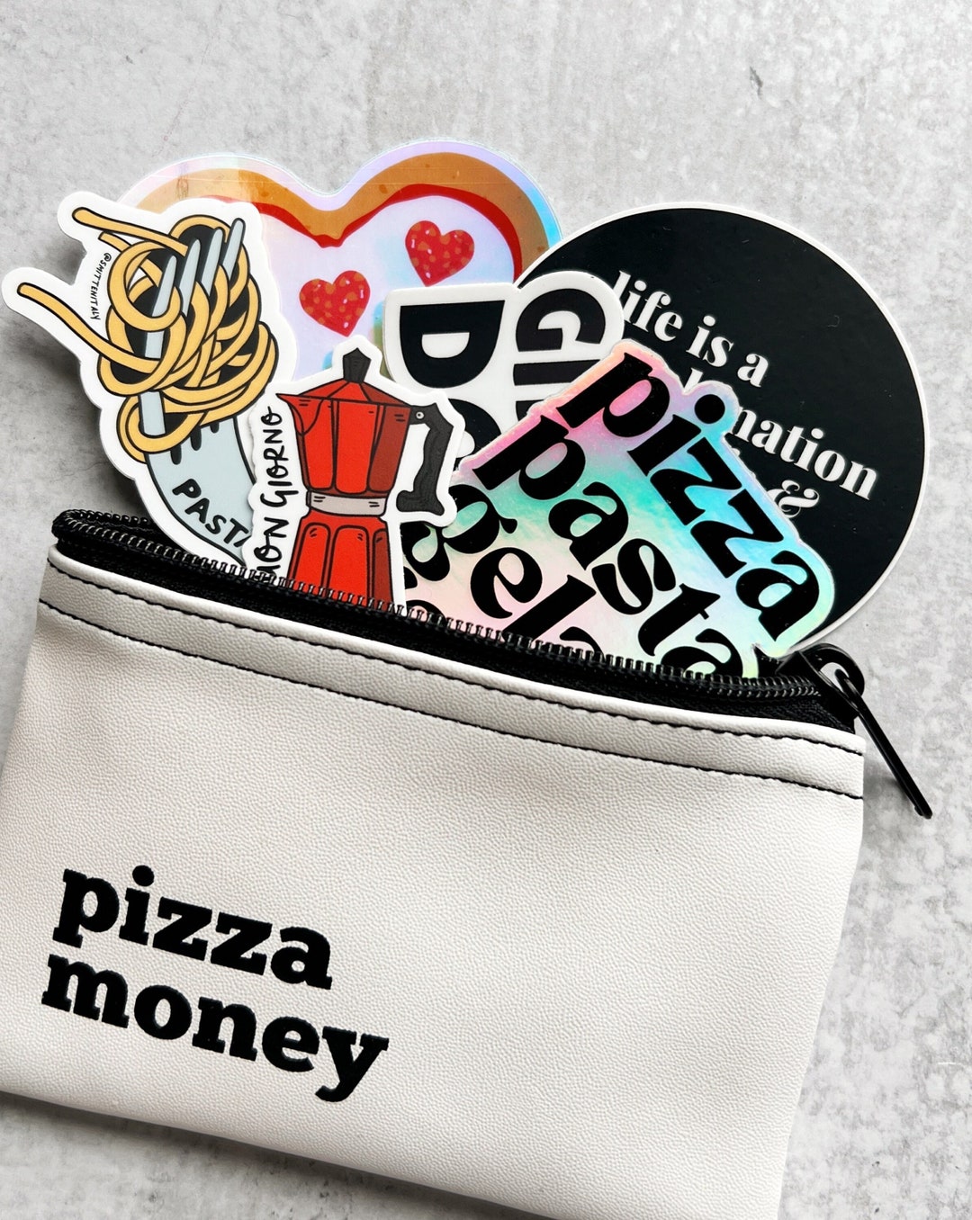 Italian Food Themed Gift for Foodie, Pizza Money Zippered Pouch Party ...