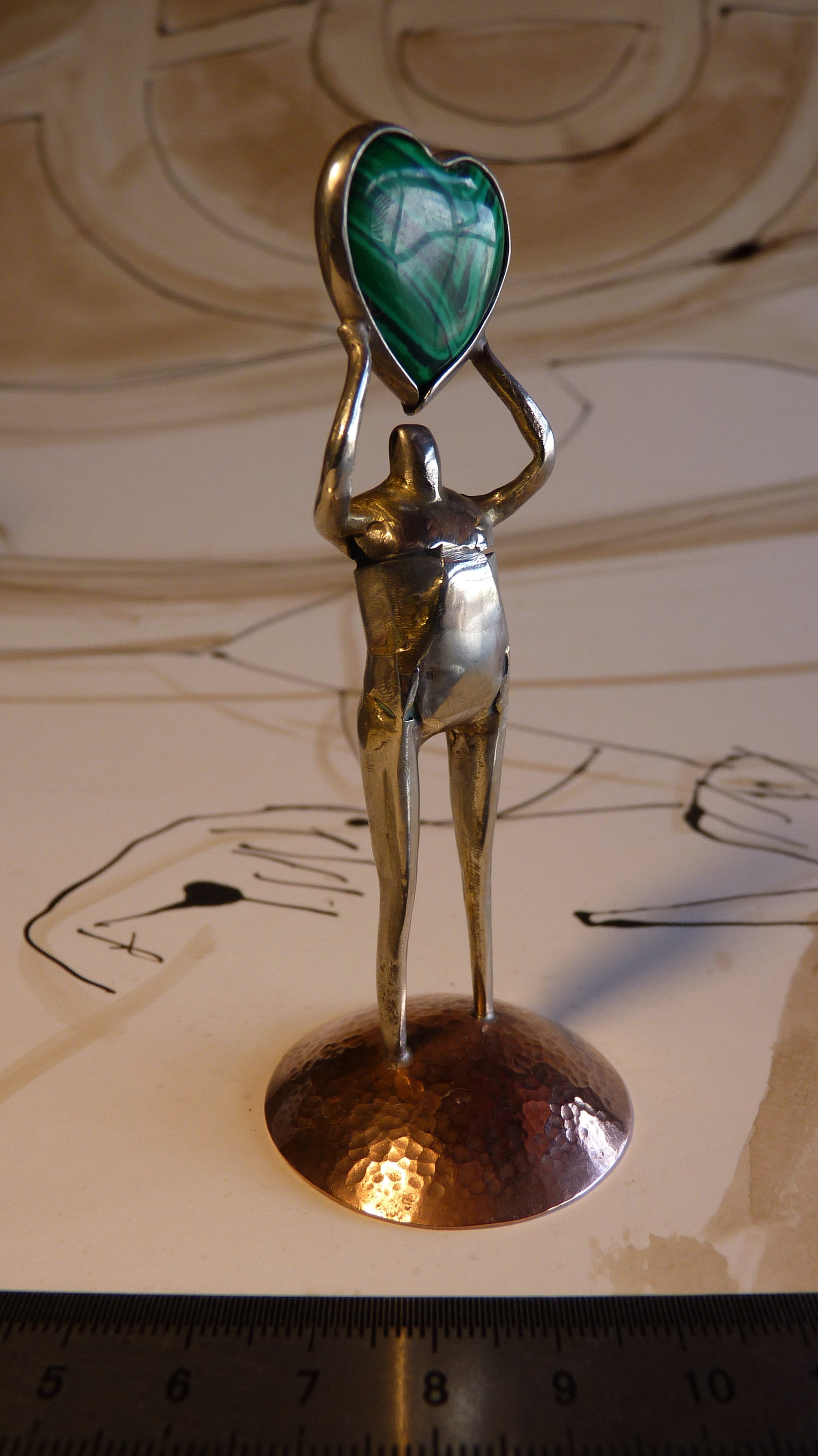 Sculpture en pierre coeur métal - Etsy Canada