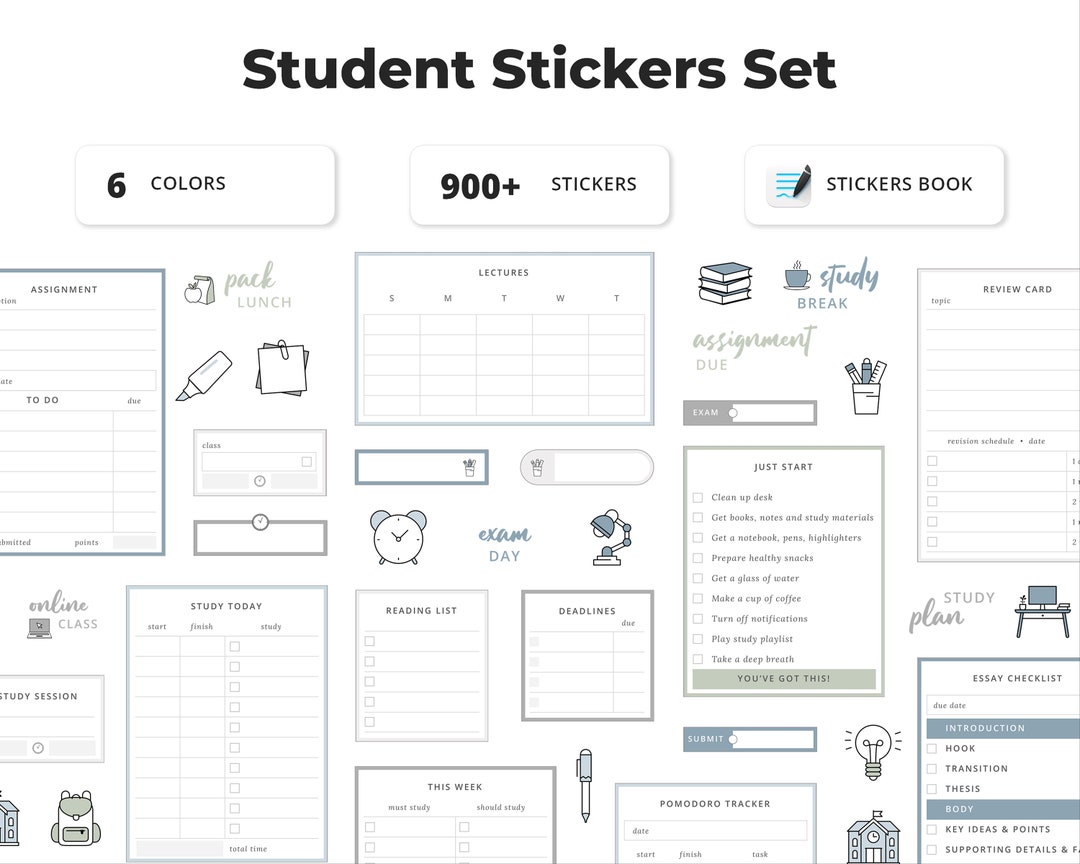 Digital Stickers Student Stickers Pack for Goodnotes - Etsy Hong Kong