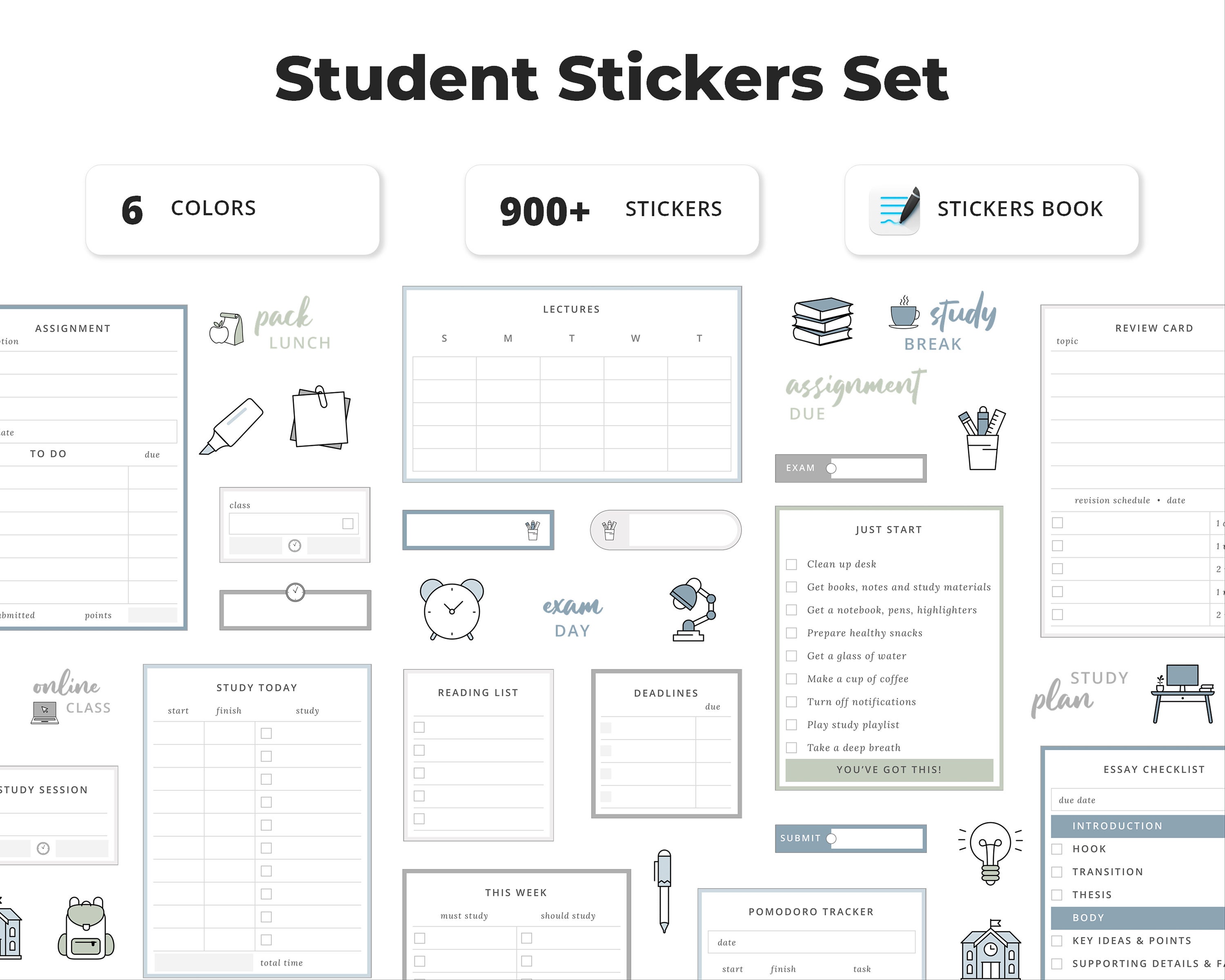Digital Stickers Student Stickers Pack for Goodnotes - Etsy Hong Kong