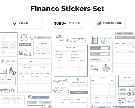 Digital Stickers Budget Stickers for Financial Planner - Etsy