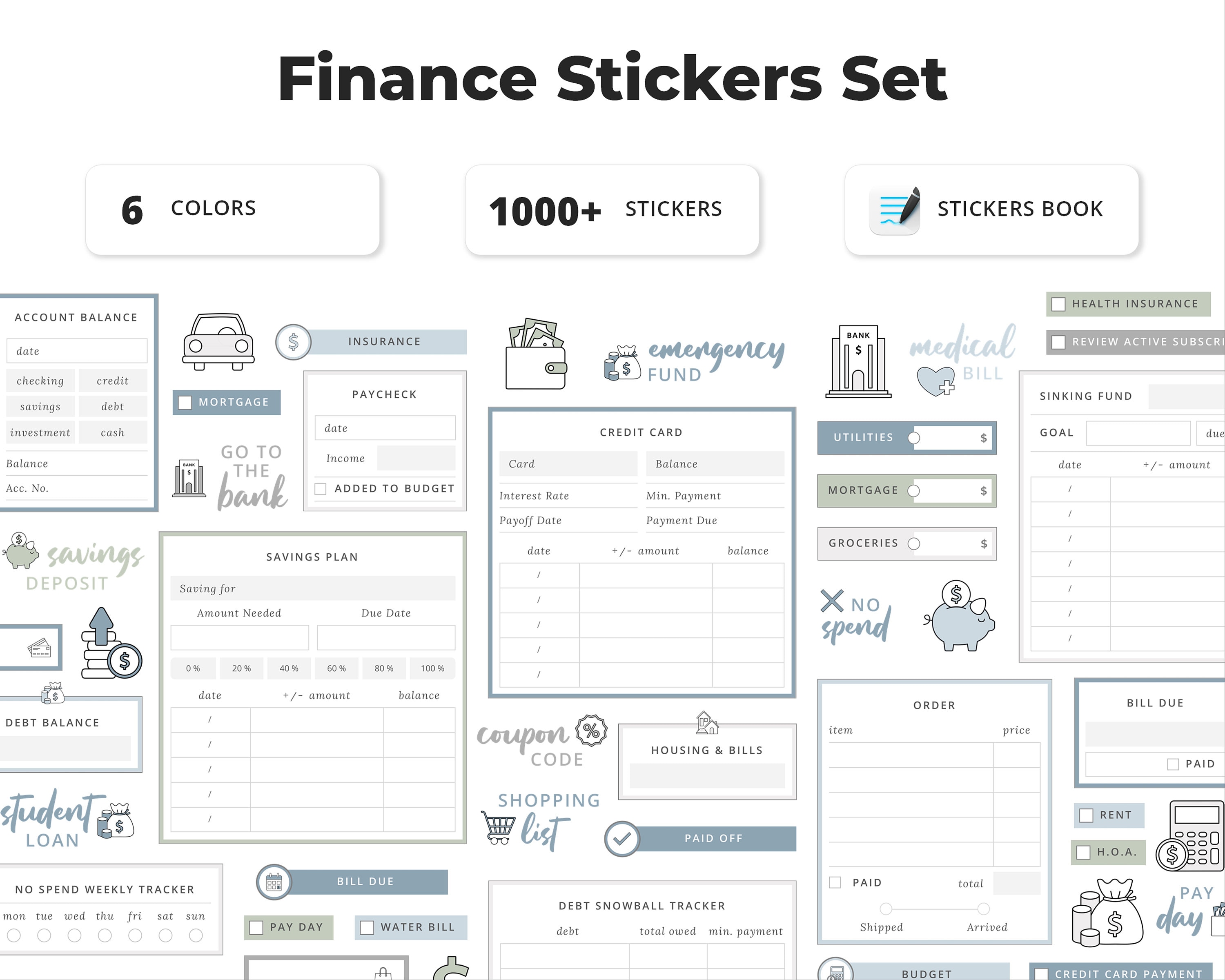 Digital Stickers Budget Stickers for Financial Planner - Etsy