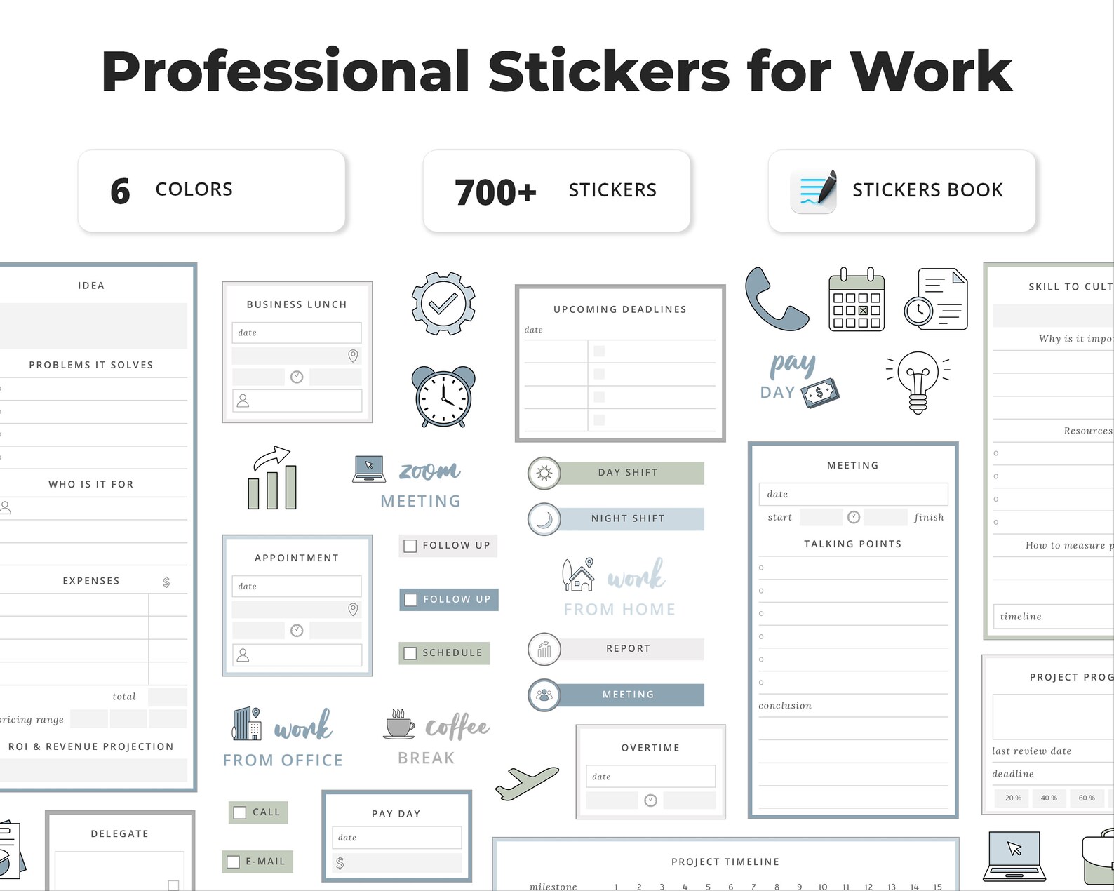 Digital Stickers Professional Stickers for Work Planning - Etsy
