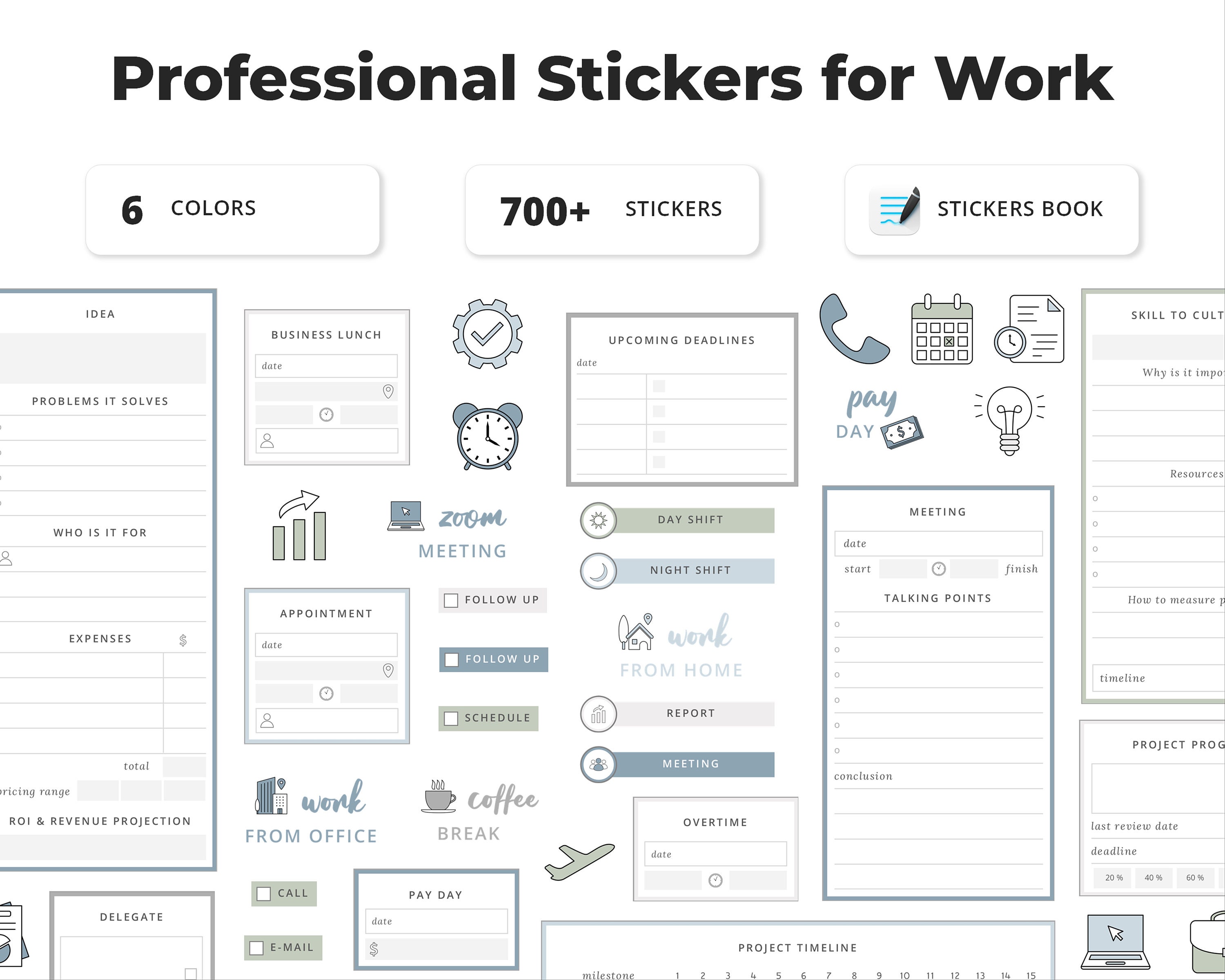 Digital Stickers Professional Stickers for Work Planning - Etsy