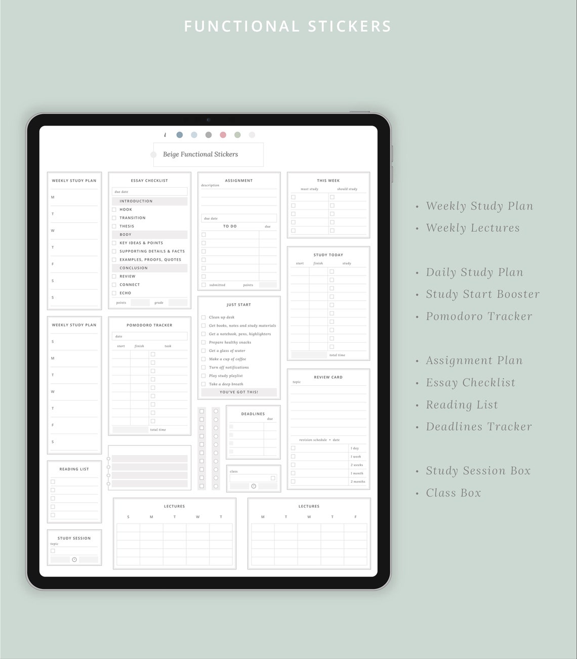 Digital Stickers Student Stickers Pack for GoodNotes | Etsy