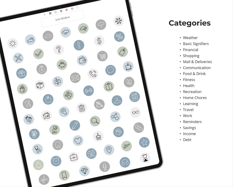 Digital Stickers Icon Pack for Goodnotes Digital Icon - Etsy