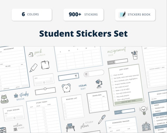 Digital Stickers Student Stickers Pack for Goodnotes | Etsy Hong Kong