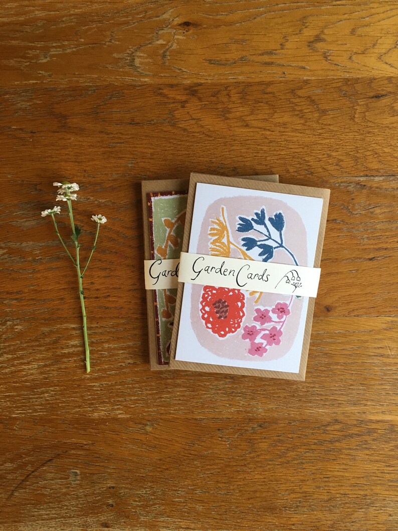 Garden Cards A Set of 5 Illustrated Cards - Etsy