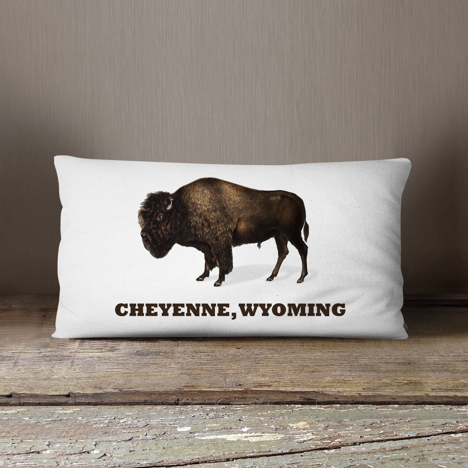 Personalized Buffalo Pillow Custom Bison Lumbar Pillow - Etsy