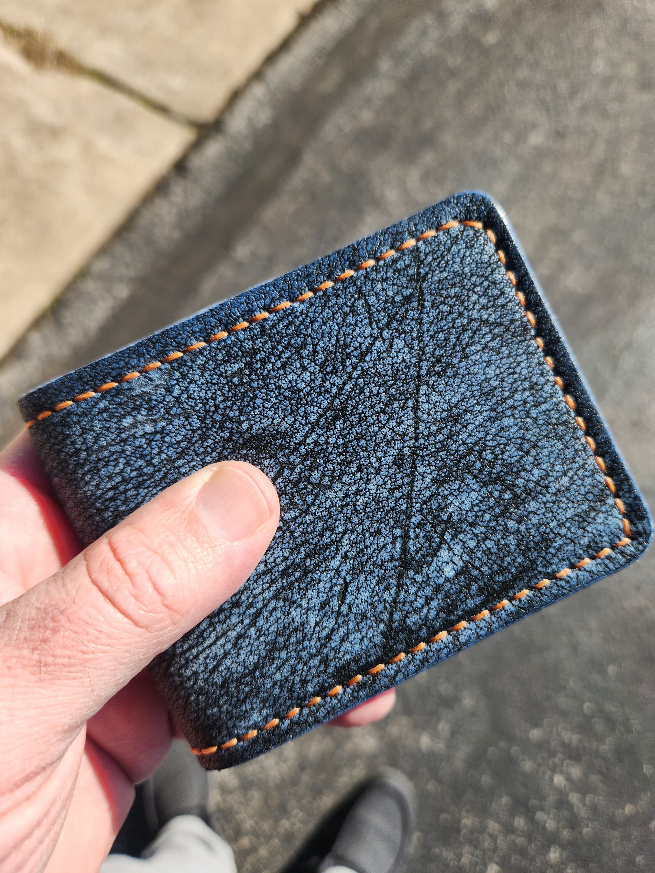 Cape Buffalo Leather Wallet Bifold Safari Bluedenim Cape Buffalo ...