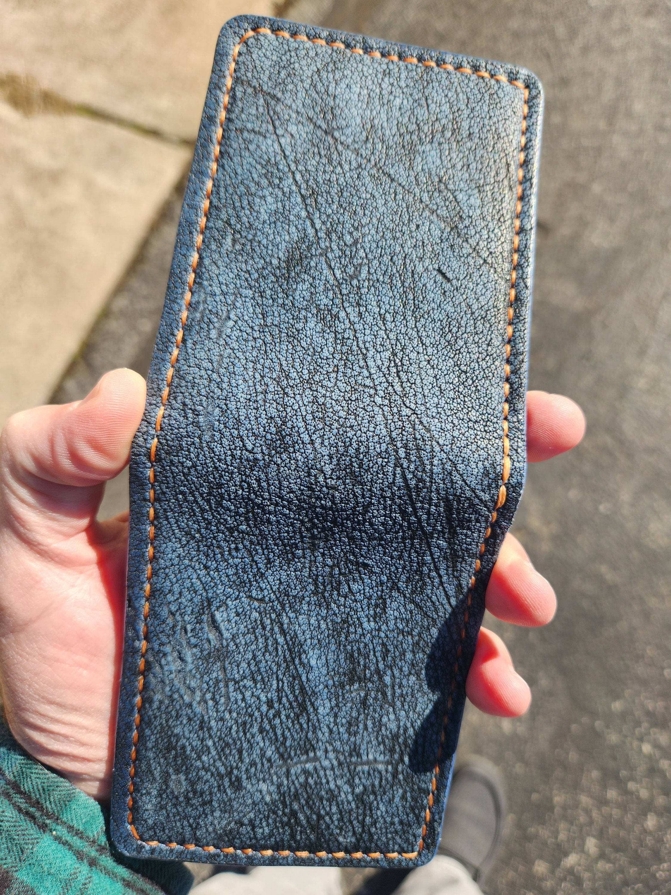 Cape Buffalo Leather Wallet Bifold Safari Bluedenim Cape Buffalo ...