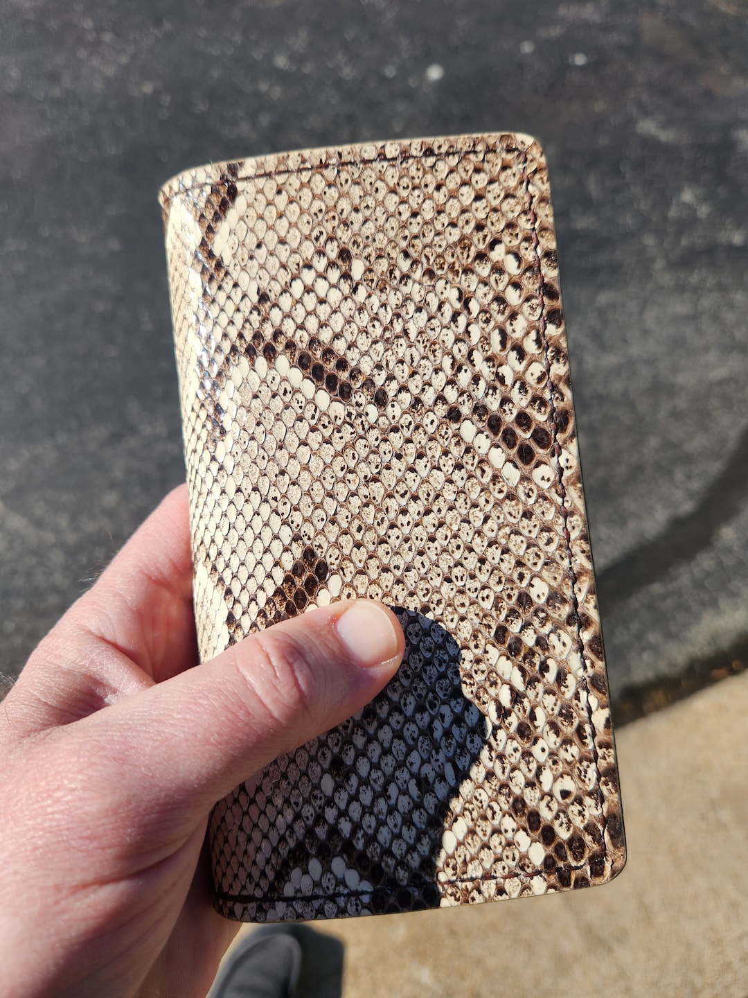 Boa Constrictor Snake Skin Long Wallet Roper Wallet Checkbook Handmade ...