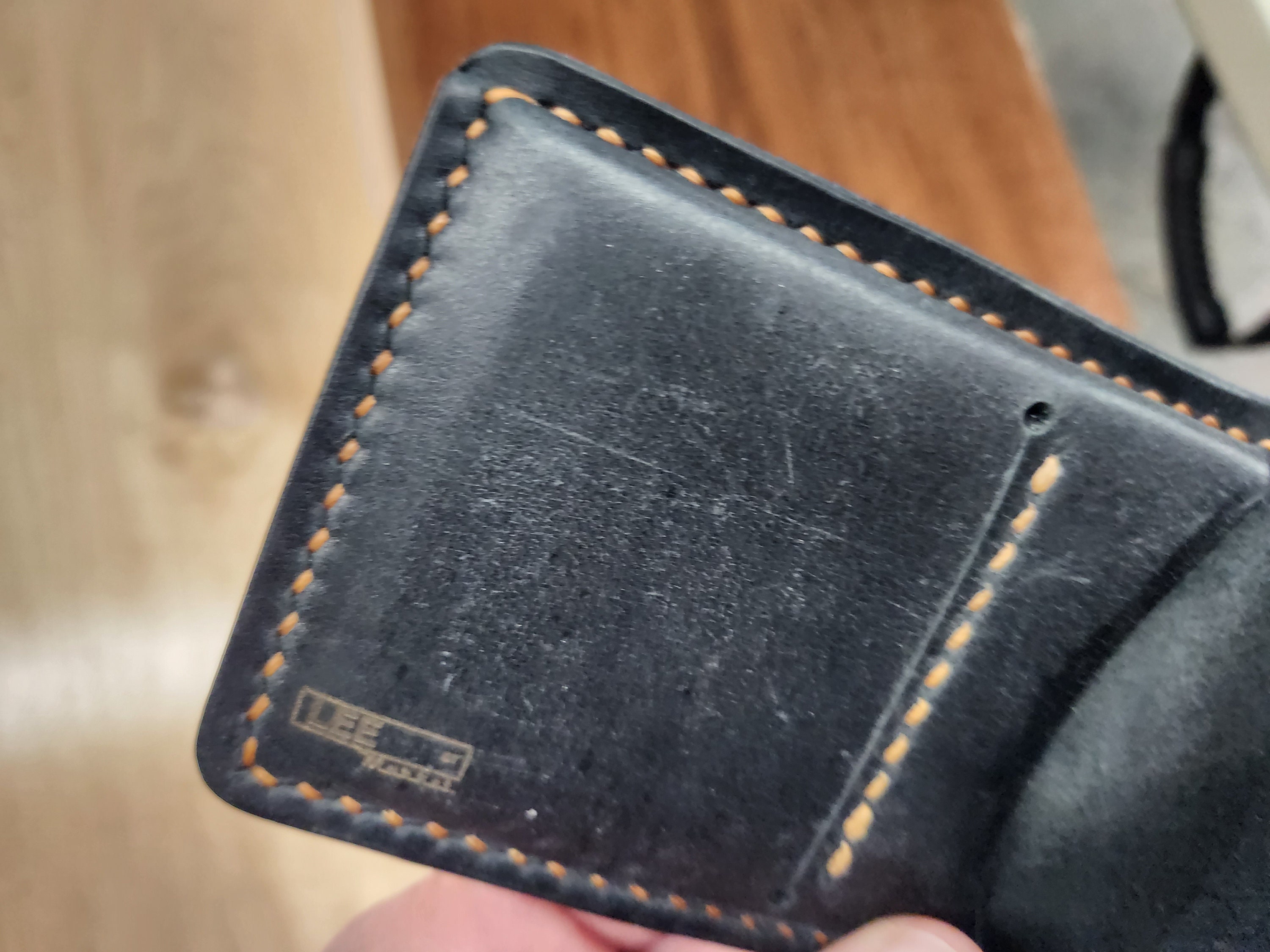 Cape Buffalo Leather Wallet Bifold Safari Bluedenim Cape Buffalo ...