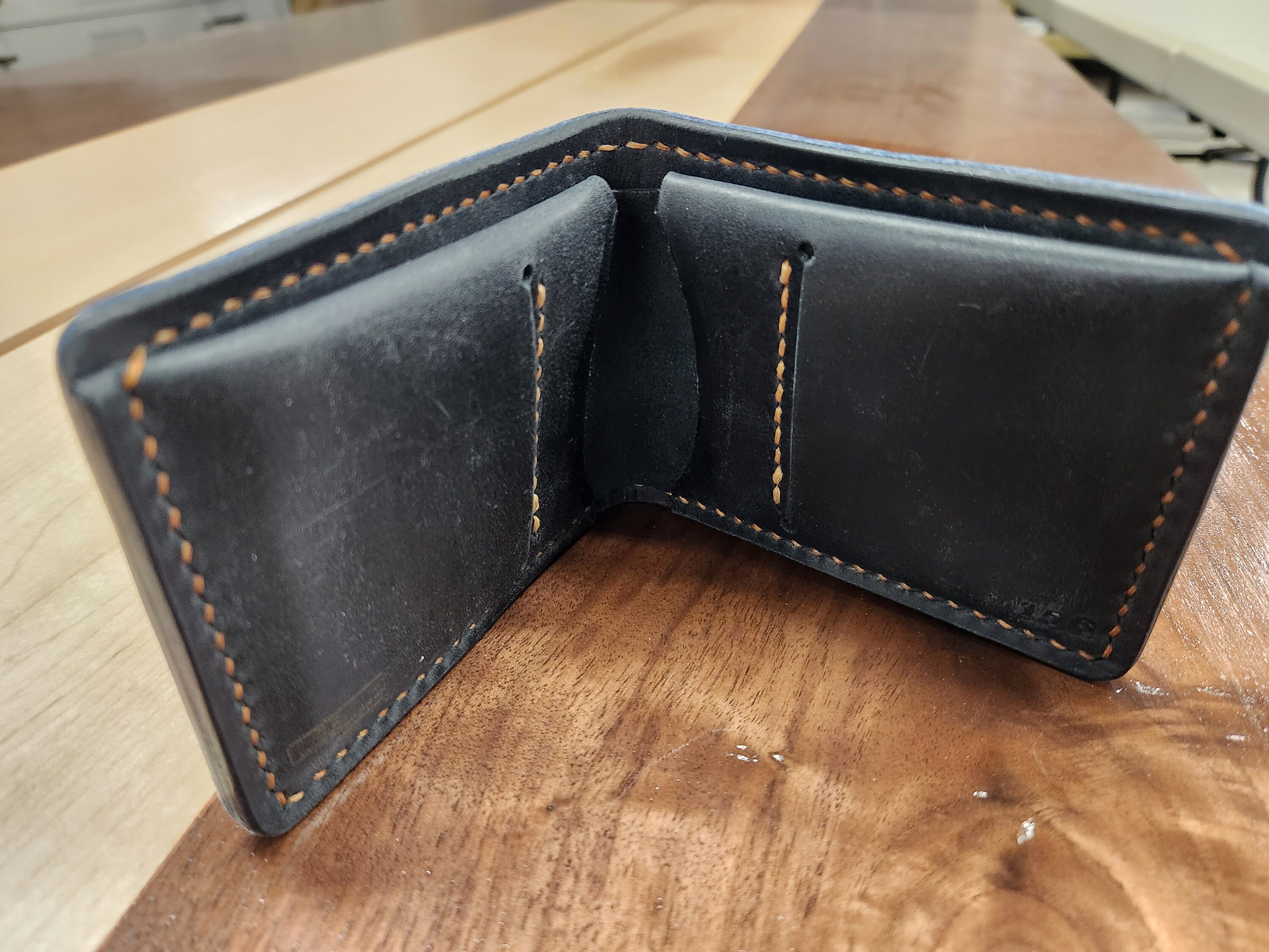 Cape Buffalo Leather Wallet Bifold Safari Bluedenim Cape Buffalo ...