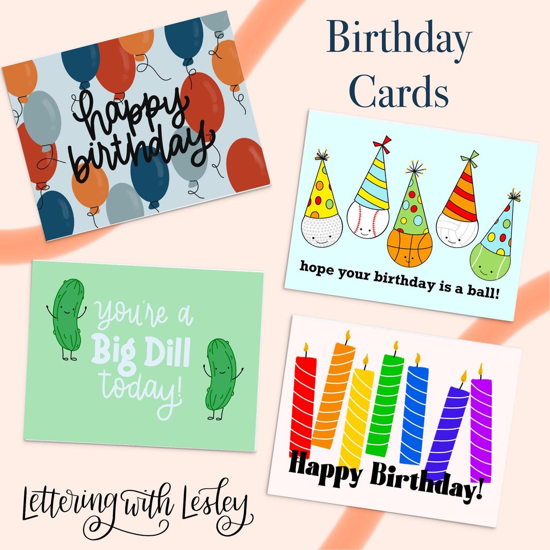Handwritten Birthday Cards: Personalized Greeting Card With Doodles - Etsy