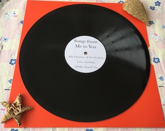 12 Vinyl Record Mixtape Two Sided, Black, Fully Custom Songs Your ...