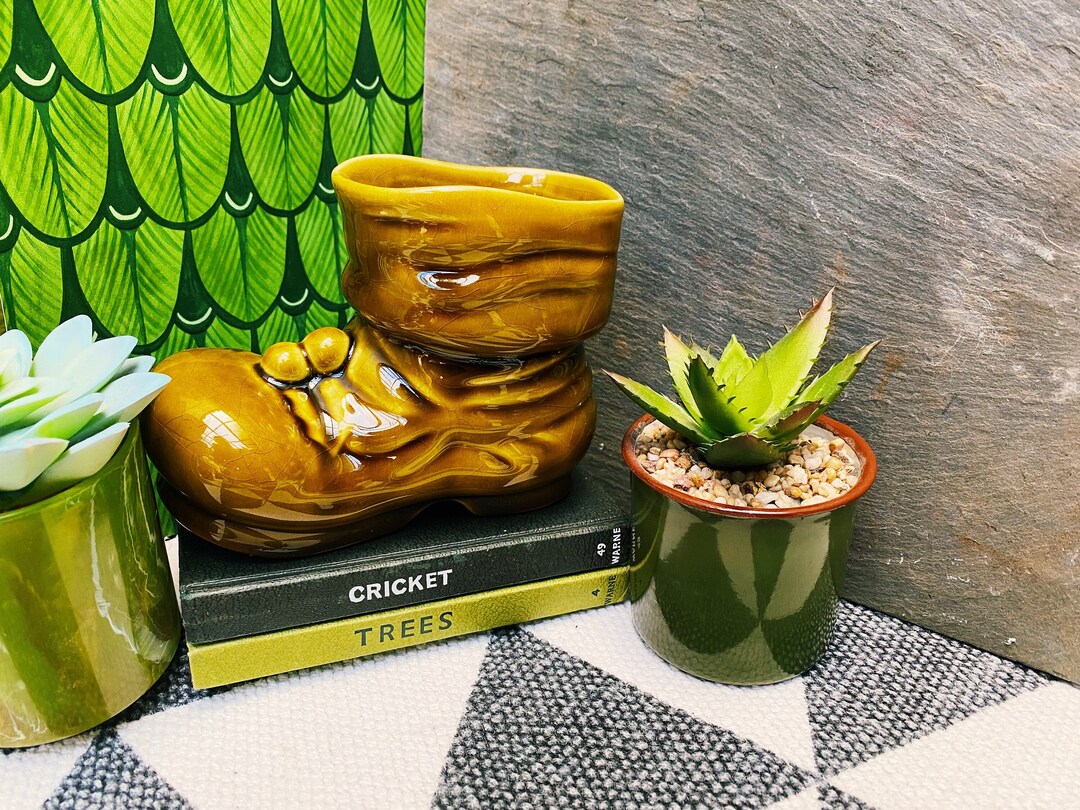 Vintage Ceramic Boot 1970s Pottery Decor - Etsy