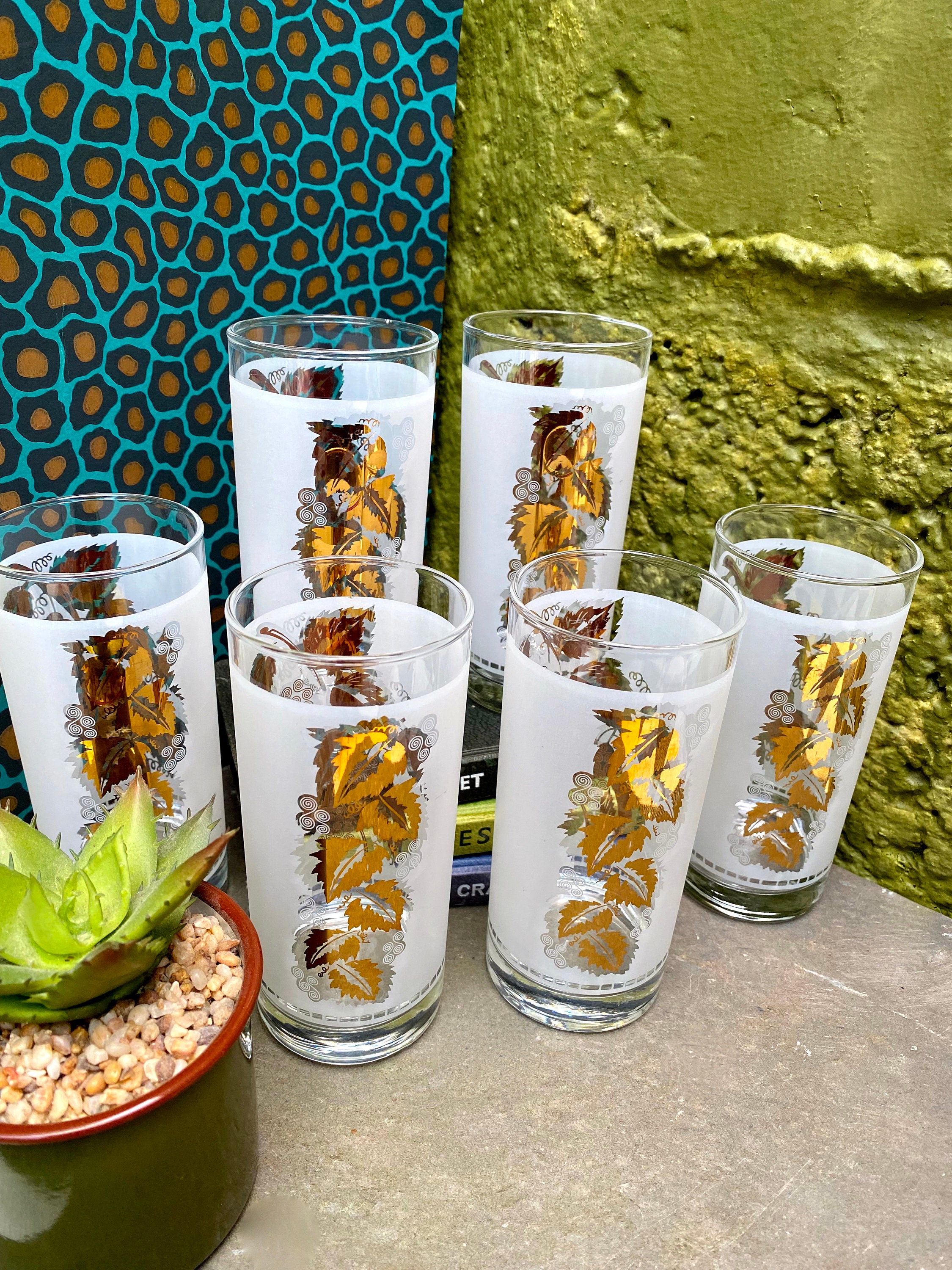 Vintage 1960's Drinking Glasses Gold Cocktail Glass | Etsy