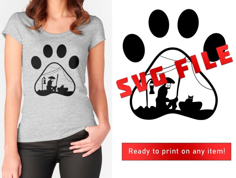 Stray Print for T-shirt Cup Shopper Etc Momo Minimalist - Etsy
