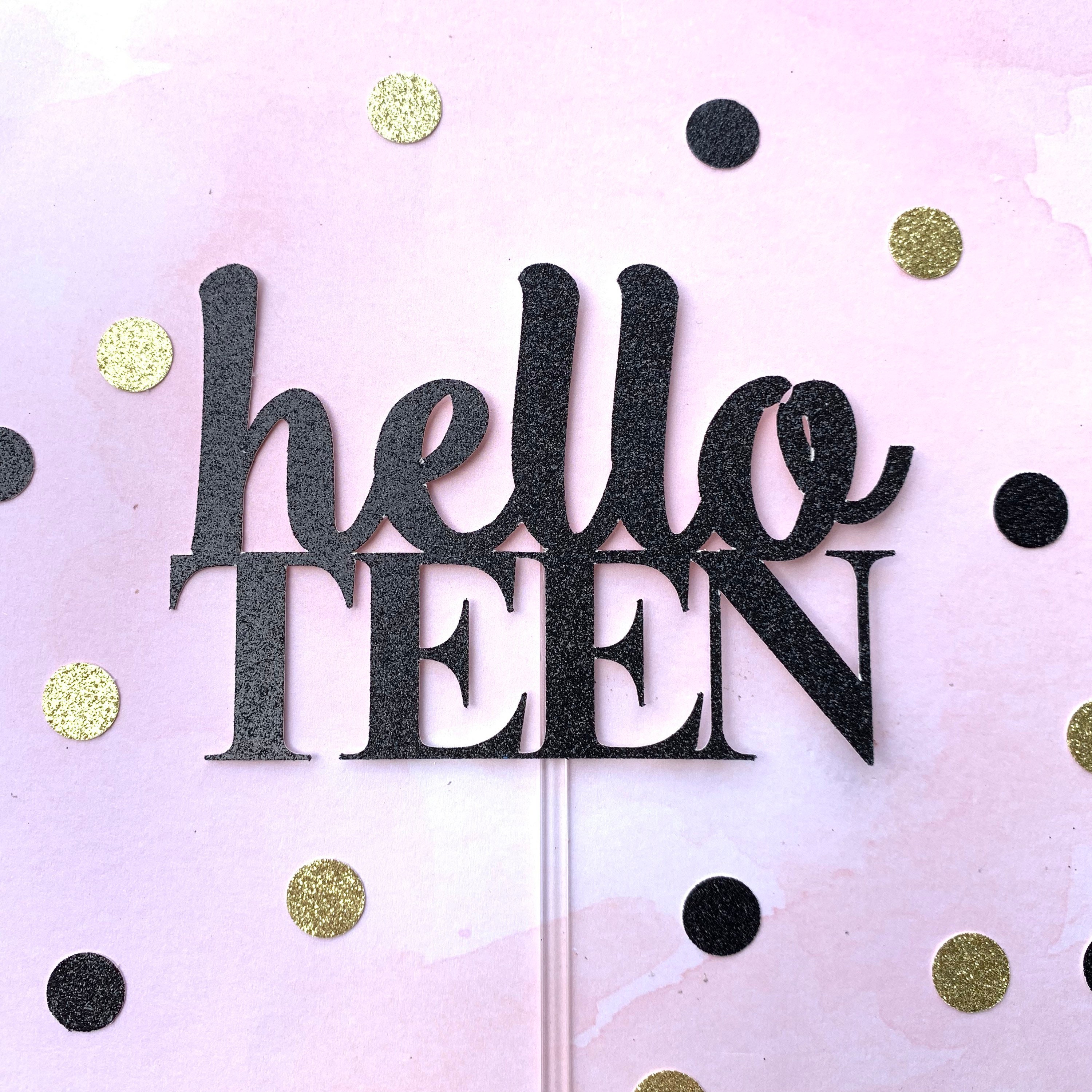 Hello Teen Cake Topper is Kate Spade Inspired With Black and | Etsy