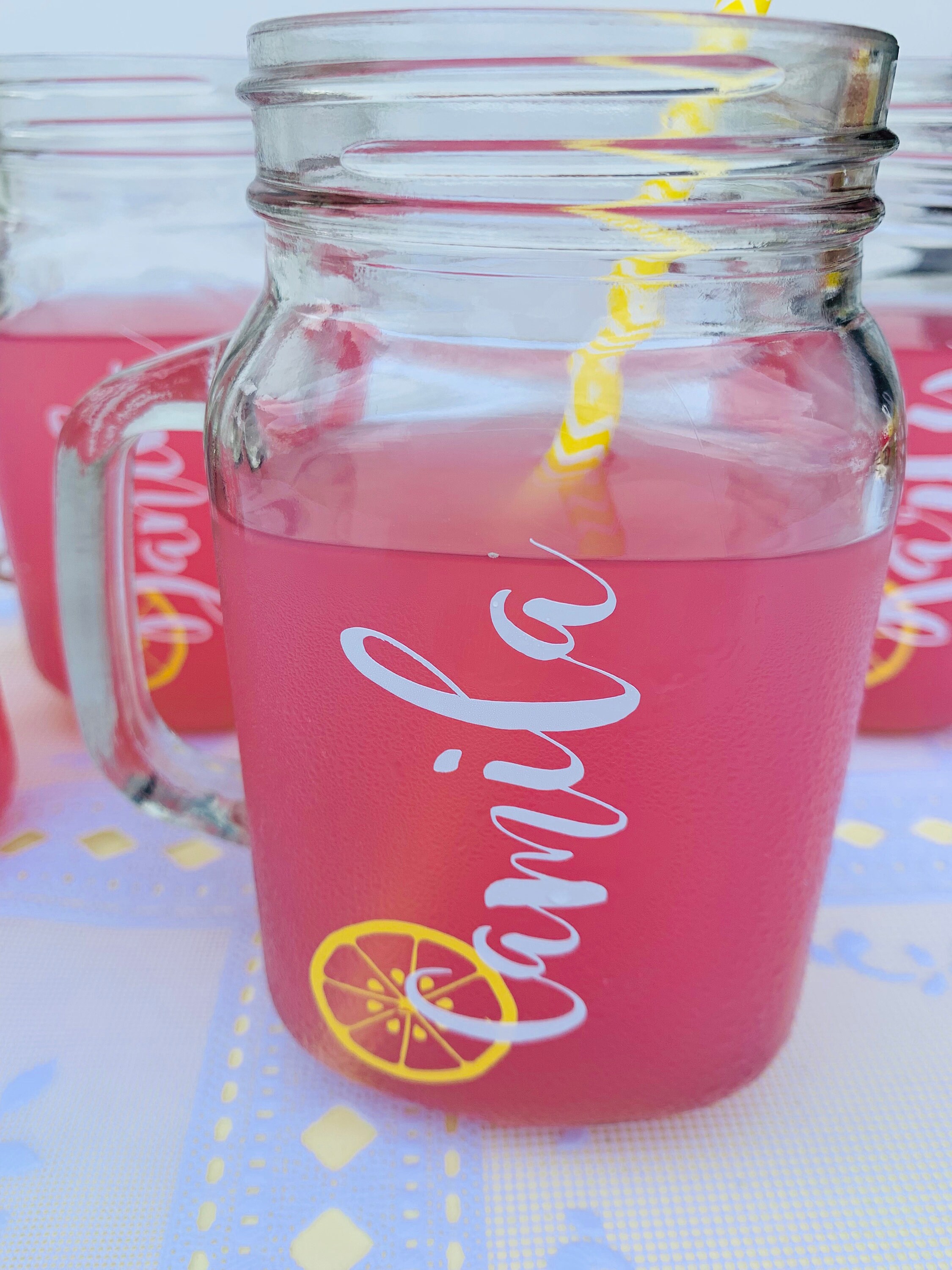 Vinyl decals to personalized mason jars perfect for a Lemonade | Etsy