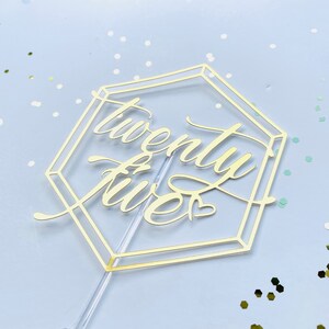 Twenty Five Cake Topper Perfect for a Black and White Party | Custom ...