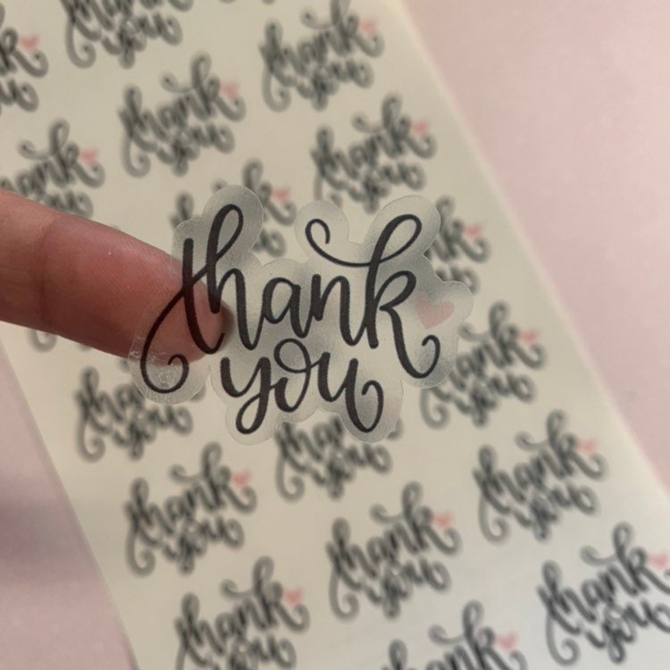 Clear Thank You Stickers Packaging Stickers for Small | Etsy