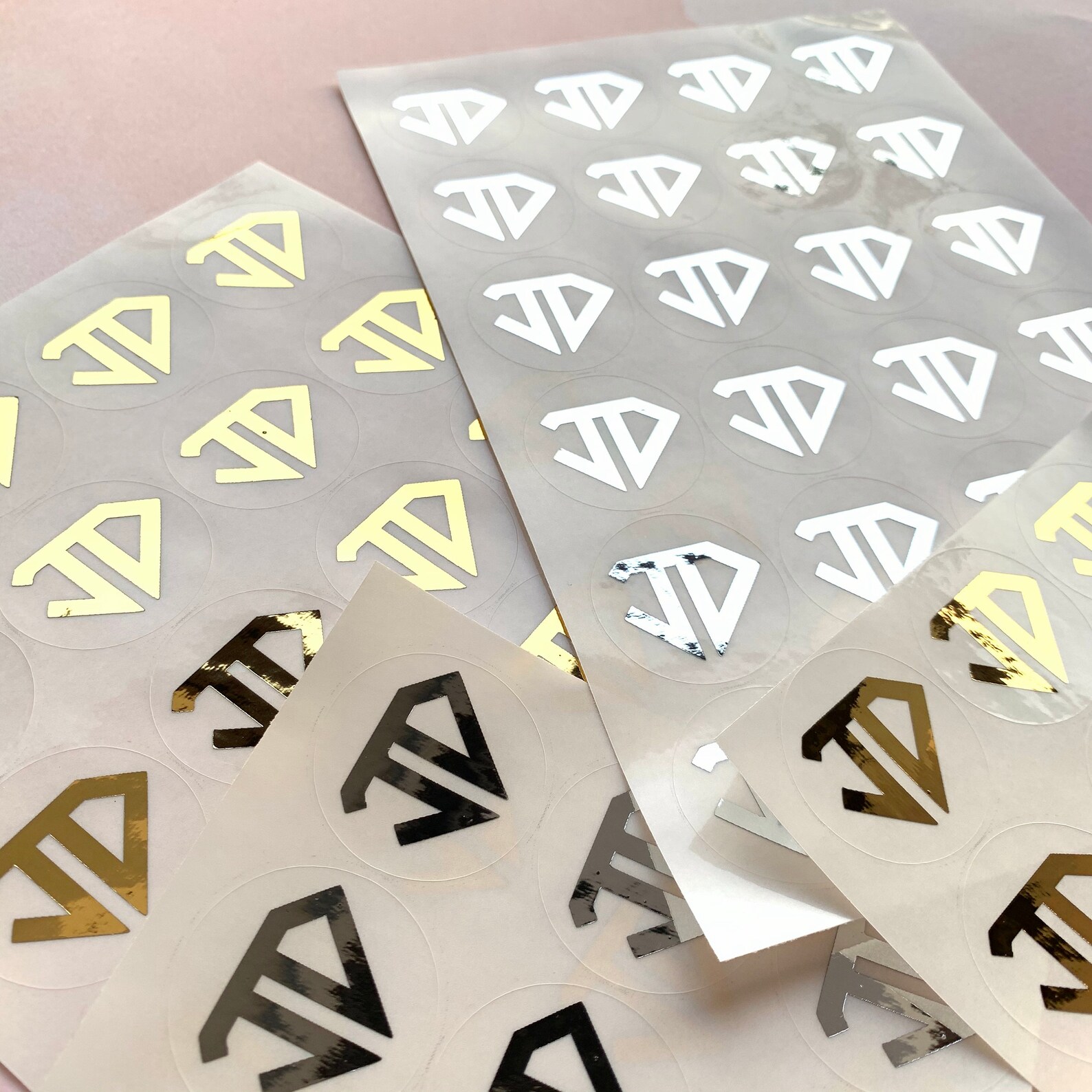 Real Foil Round Stickers Personalized Round Labels Perfect - Etsy