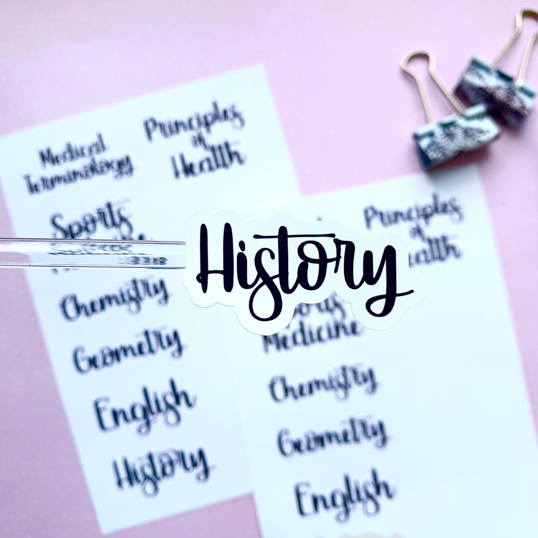 Custom School Subject Stickers Ready to Place on Your Back to School ...