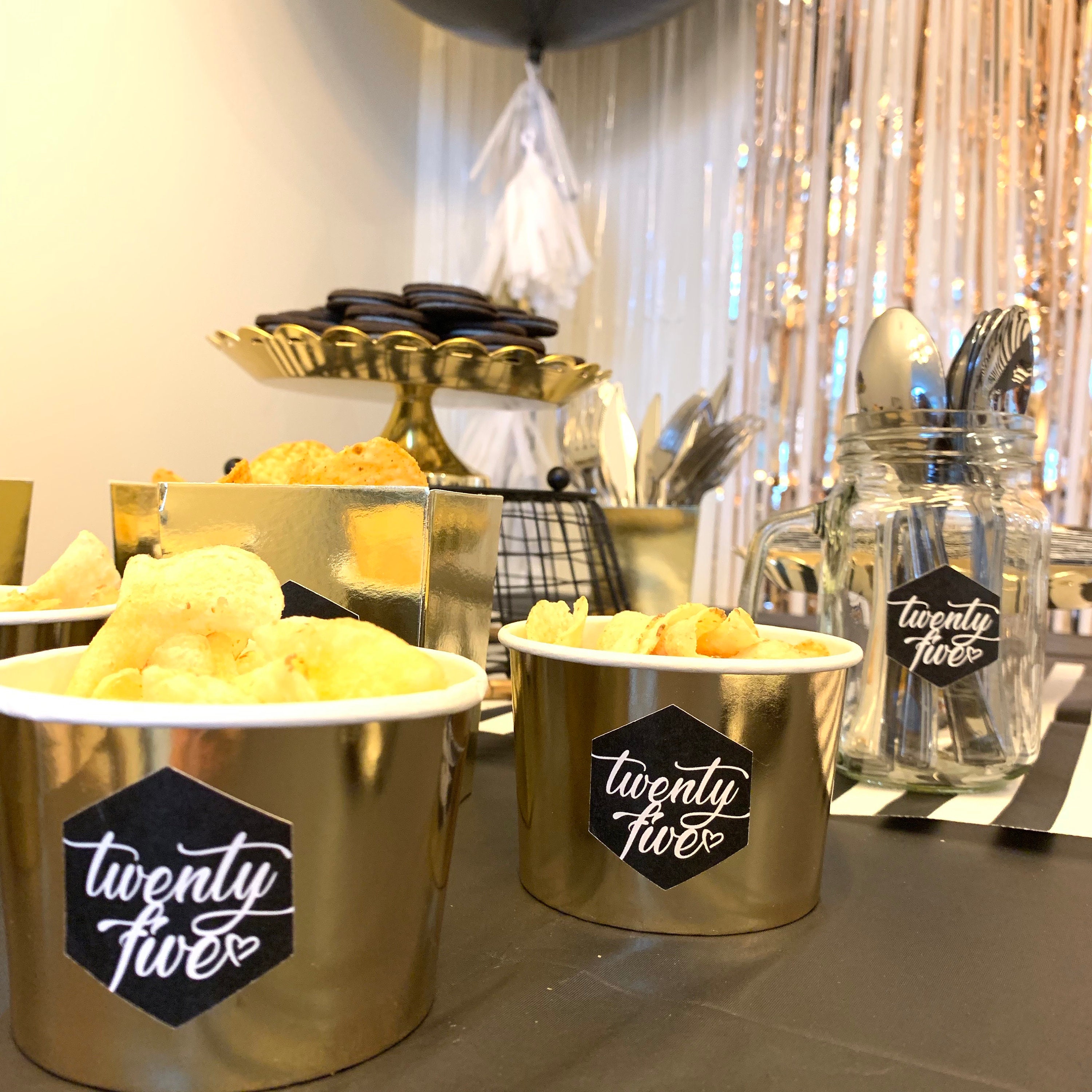 Twenty Five Cake Topper Perfect for a Black and White Party | Etsy