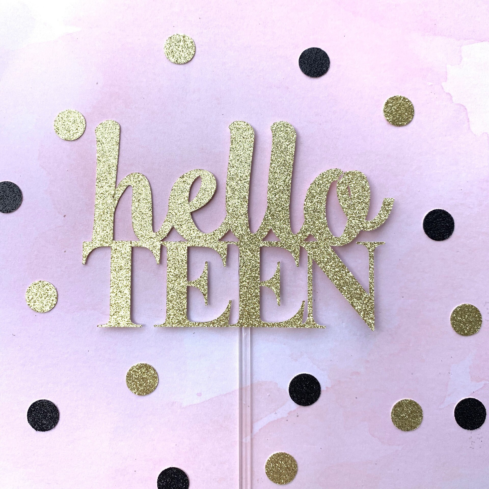 Hello Teen Cake Topper is Kate Spade Inspired With Black and | Etsy