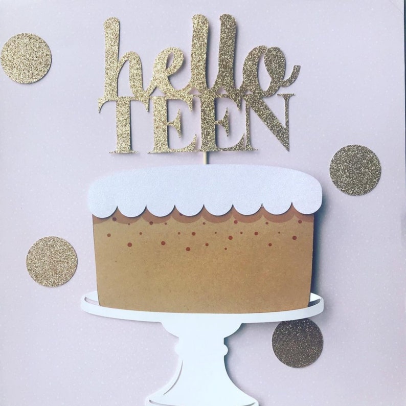 Hello Teen Cake Topper is Kate Spade Inspired, With Black and White ...