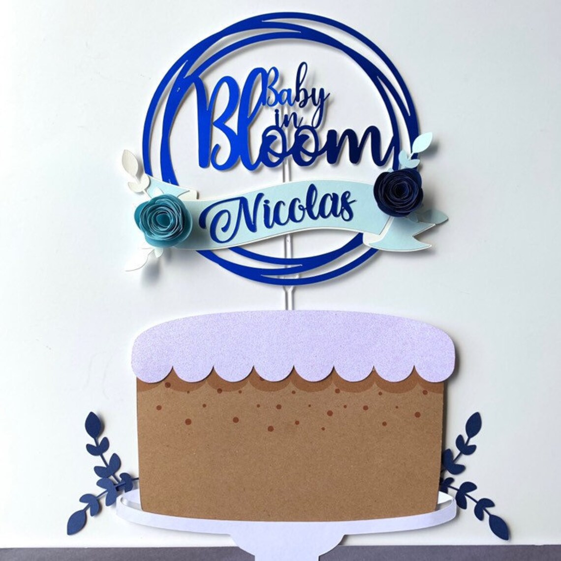 Personalized Baby in Bloom Cake Topper Decorated With Mini - Etsy