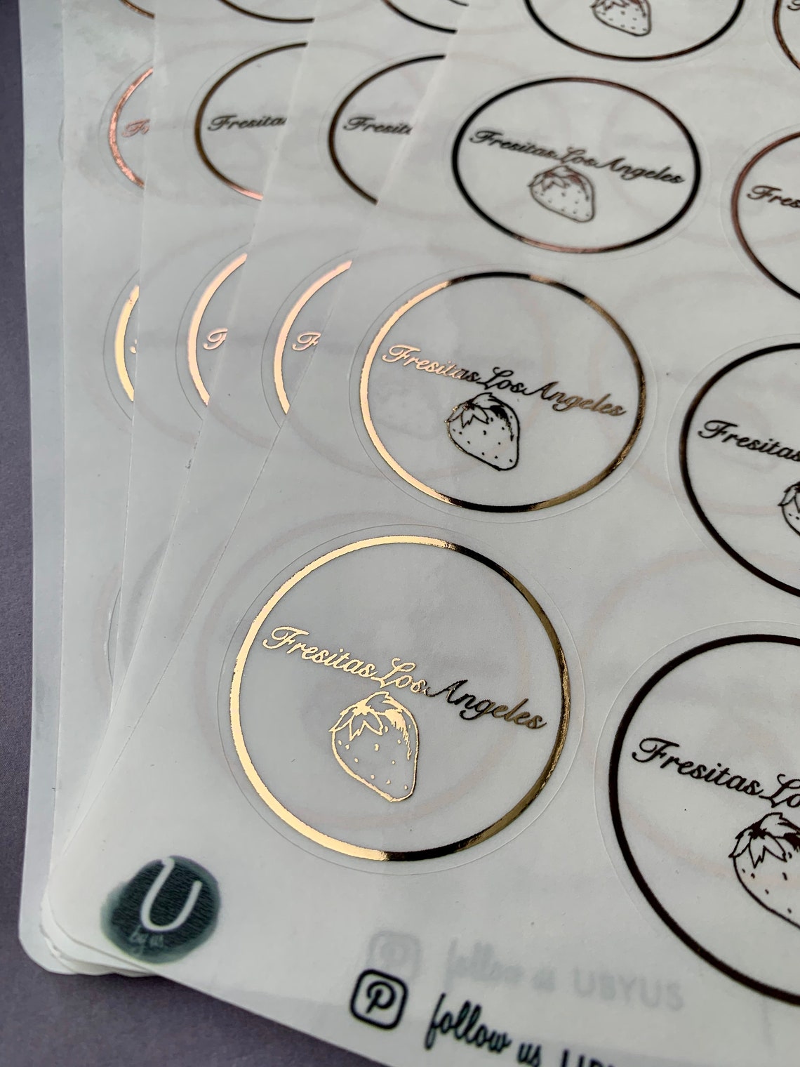 Real Foil Round Stickers Personalized Round Labels Perfect | Etsy