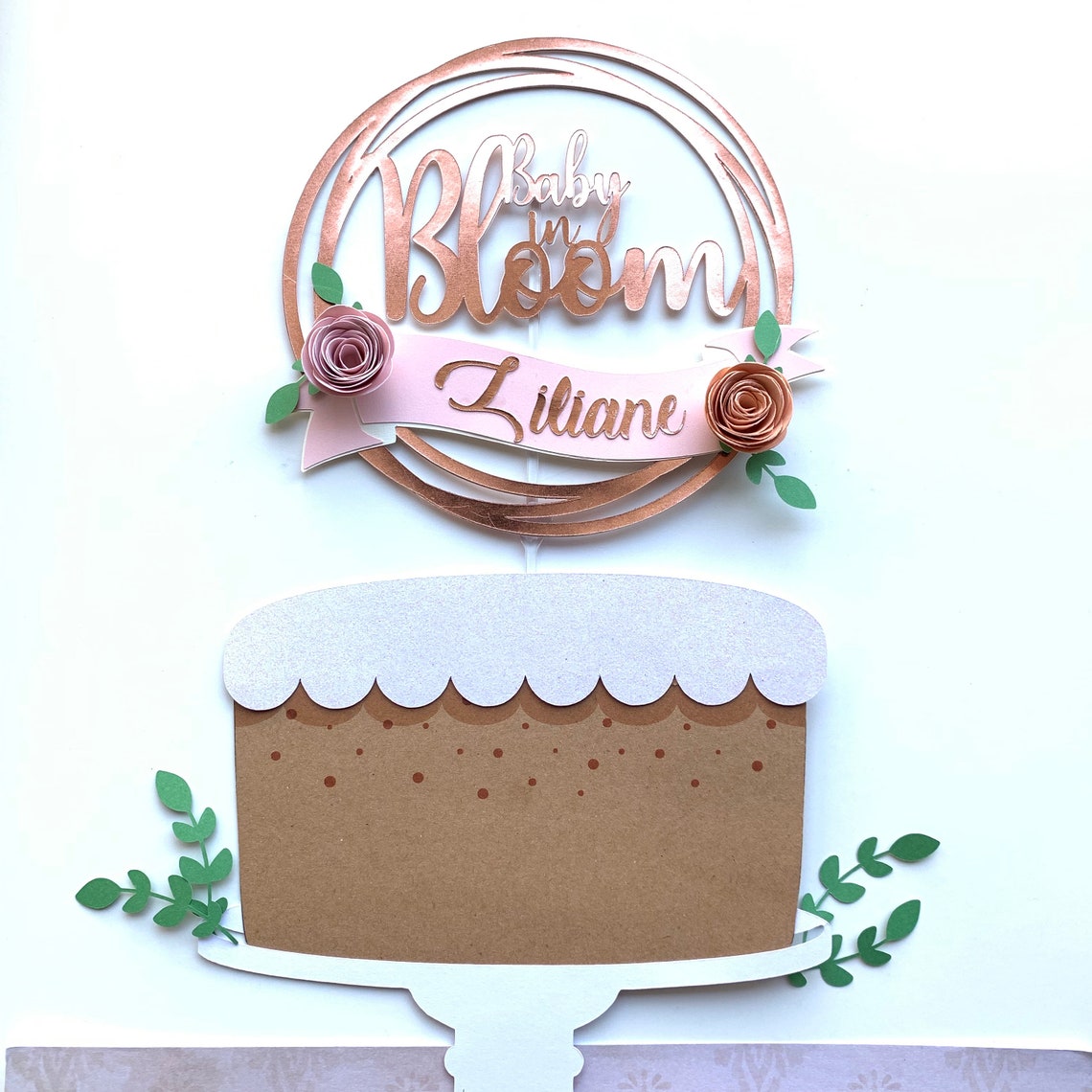 Personalized Baby in Bloom Cake Topper Decorated With Mini - Etsy