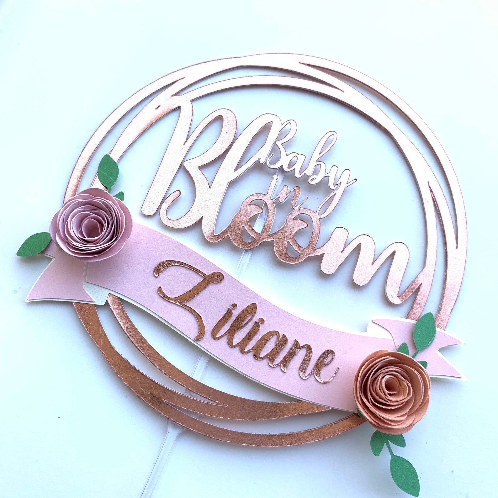 Personalized Baby in Bloom Cake Topper Decorated With Mini - Etsy