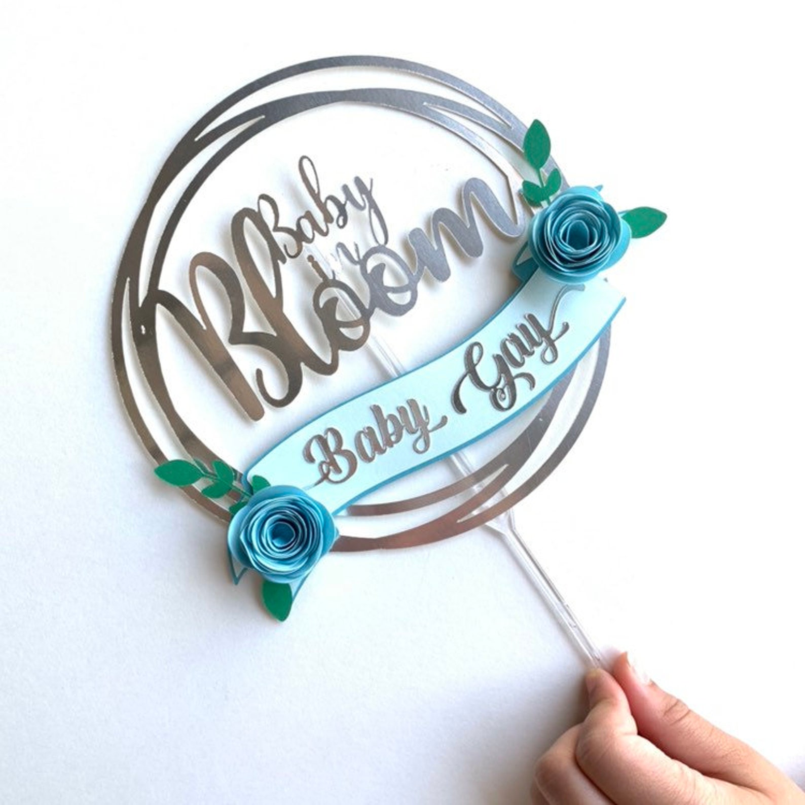Personalized Baby in Bloom Cake Topper Decorated With Mini - Etsy