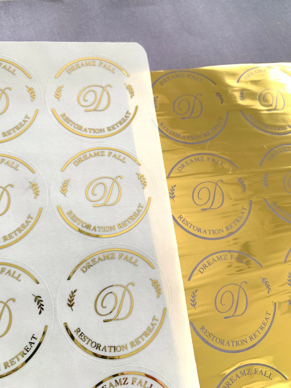 Real Foil Round Stickers Personalized Round Labels Perfect - Etsy