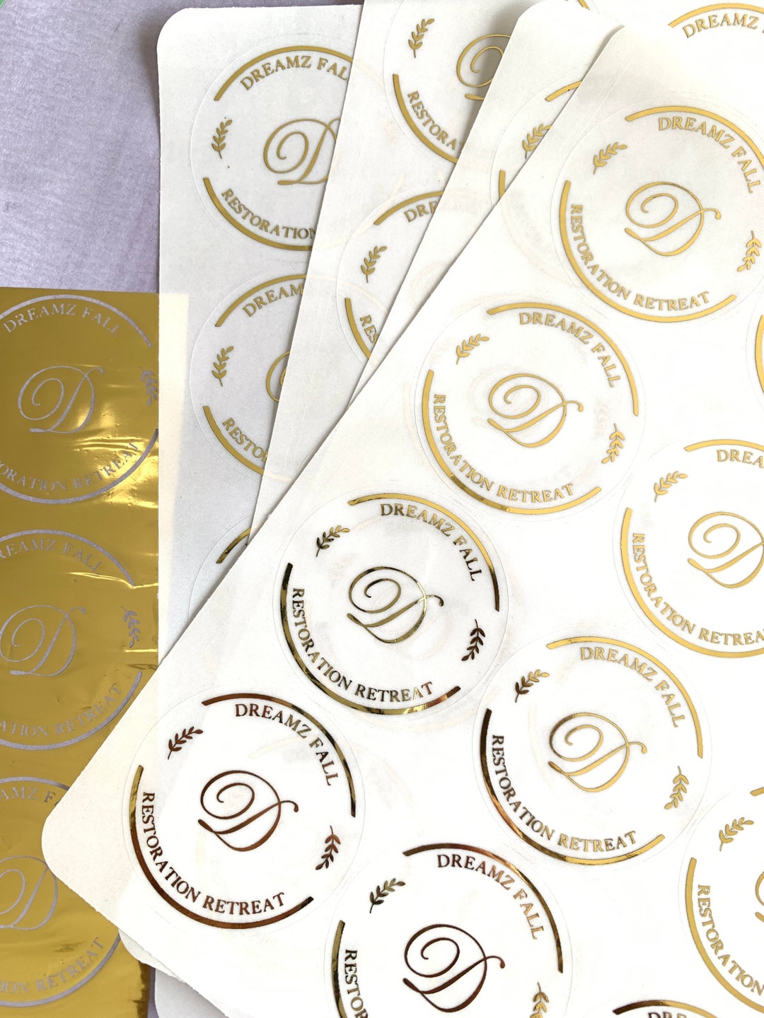 Real Foil Round Stickers: Personalized Wedding & Branding Labels - Etsy