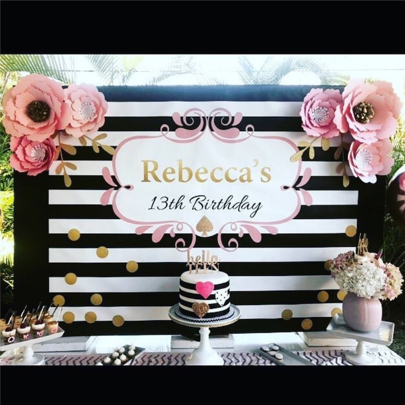 Hello Teen Cake Topper is Kate Spade Inspired, With Black and White ...
