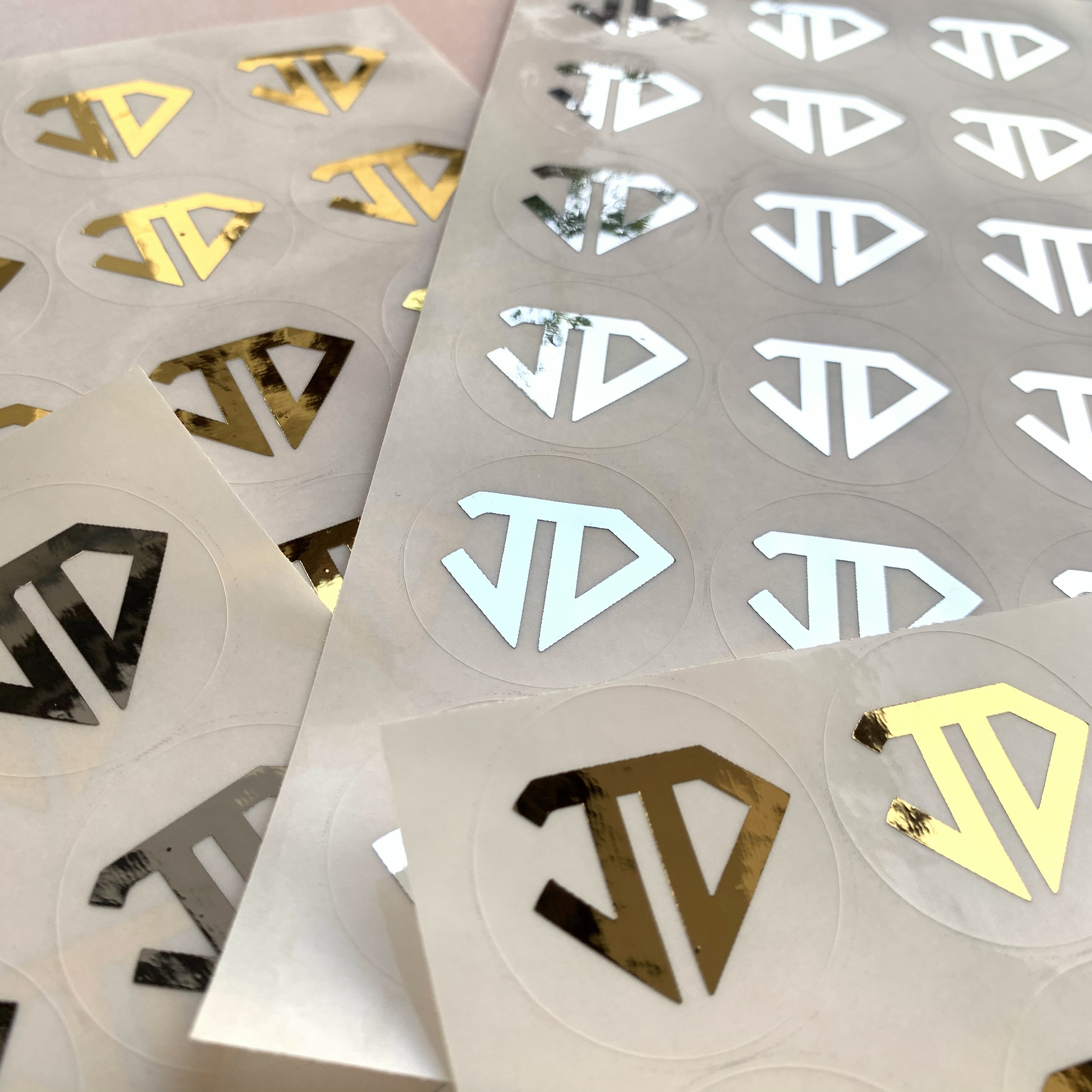 Real Foil Round Stickers Personalized Round Labels Perfect | Etsy