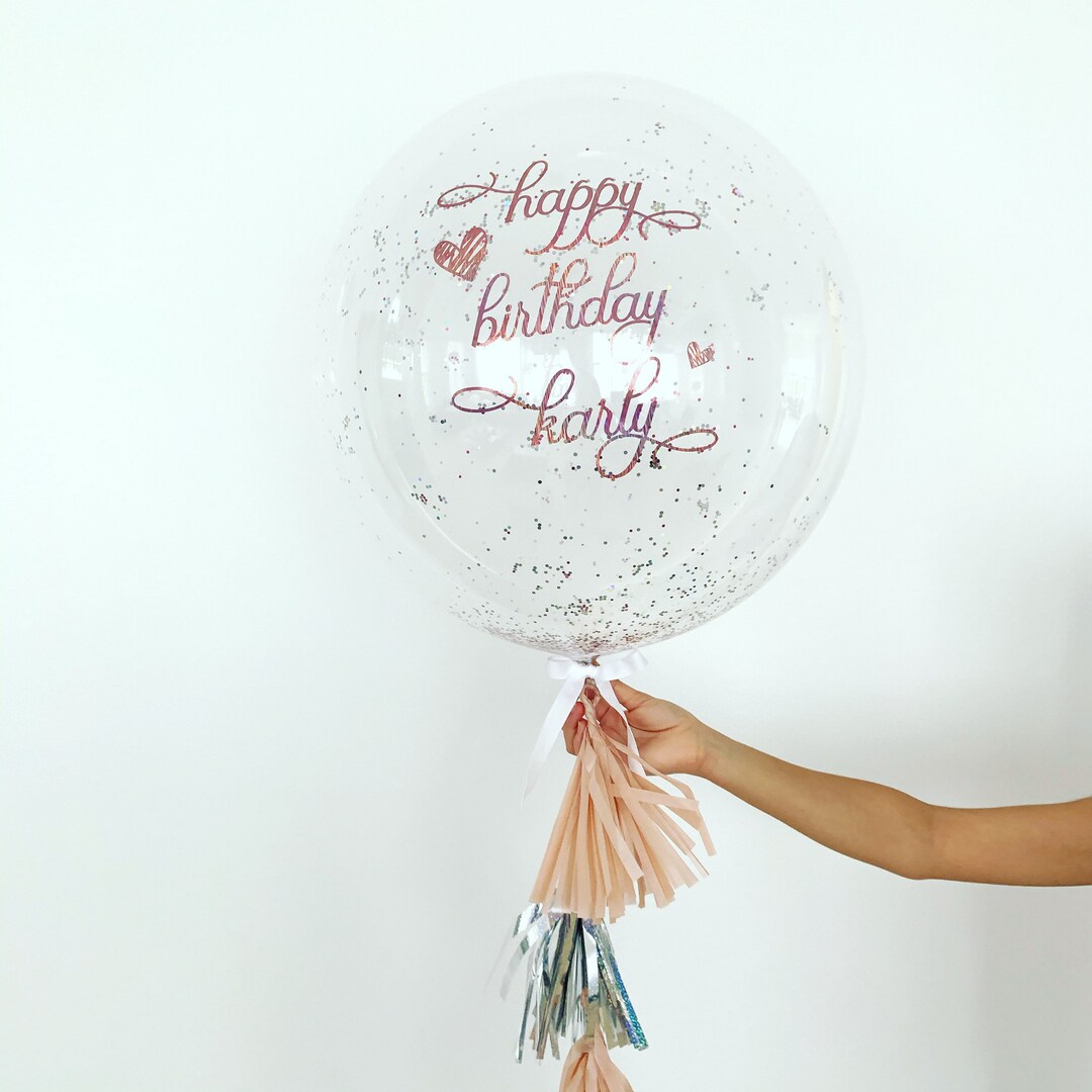 Custom Clear Ballon With Glitter Confetti Ideal for a Nice Surprise ...