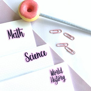 Custom School Subject Stickers Ready to Place on Your Back to School ...