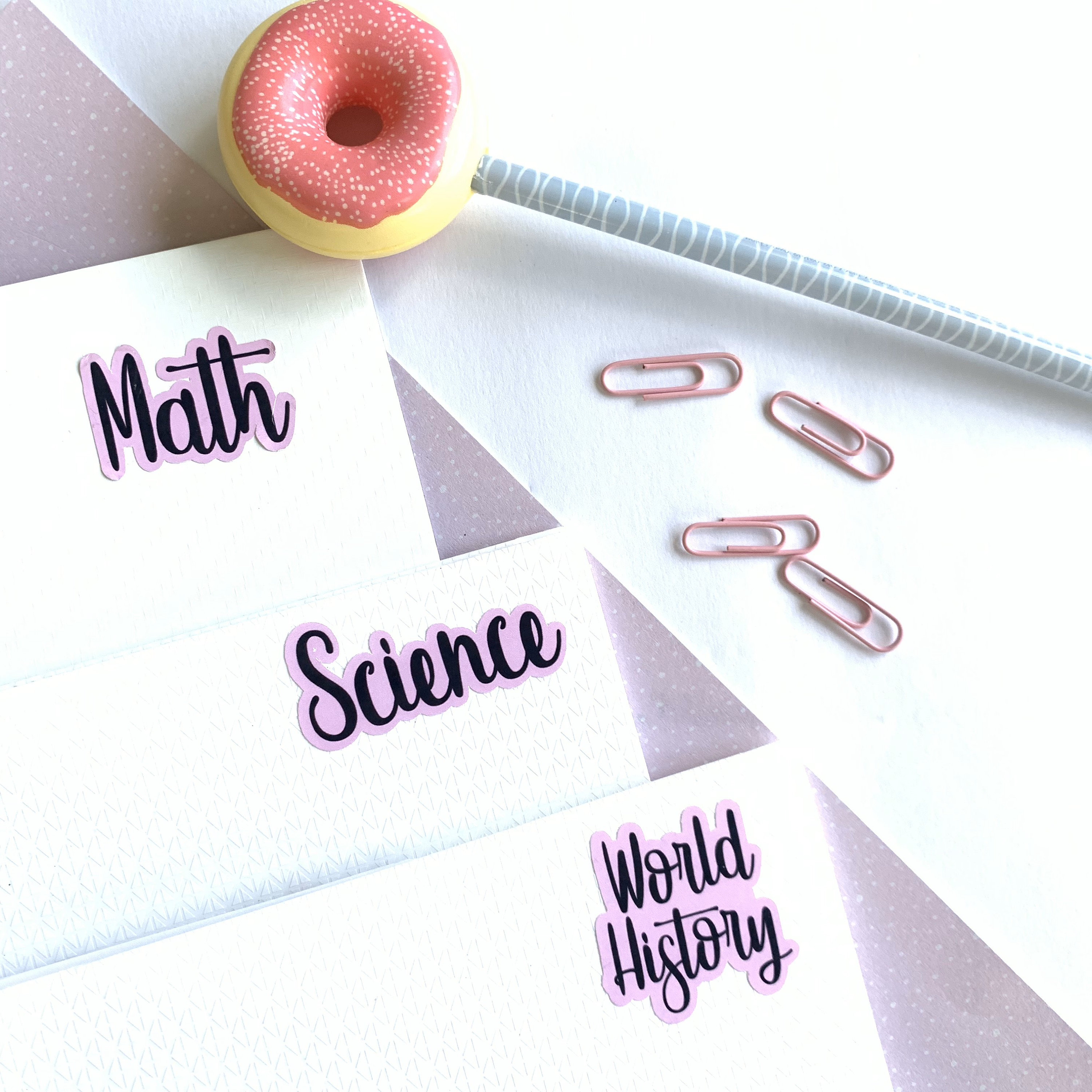 Custom School Subject Stickers ready to place on your back to | Etsy