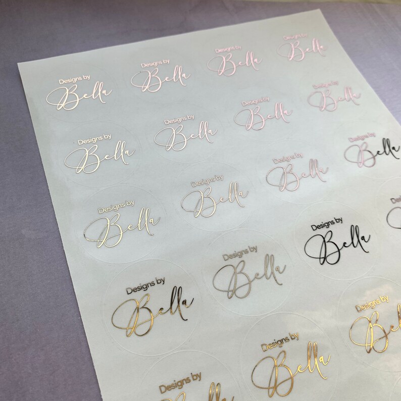 Real foil round stickers personalized round labels perfect | Etsy