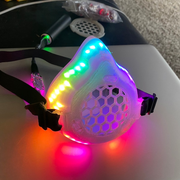 3d Printed Led Mask - Etsy