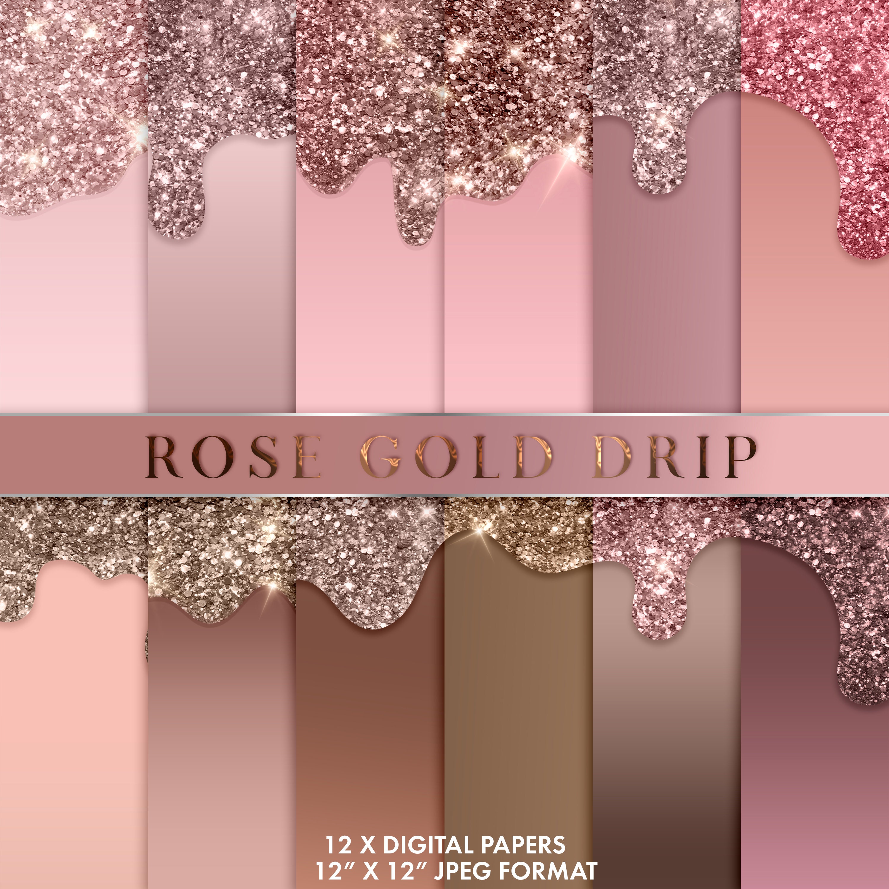 Rose Gold Glitter Paper